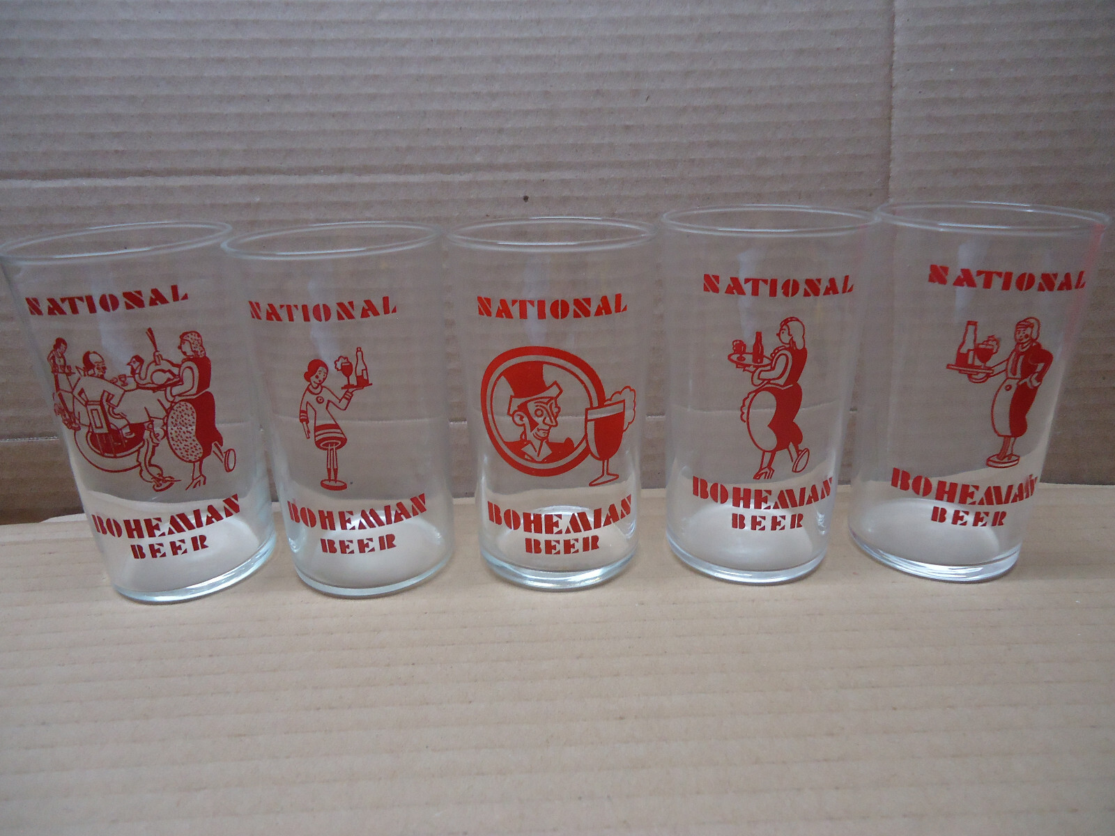 National Bohemian Beer group of 9 old Hans Flato glasses | eBay