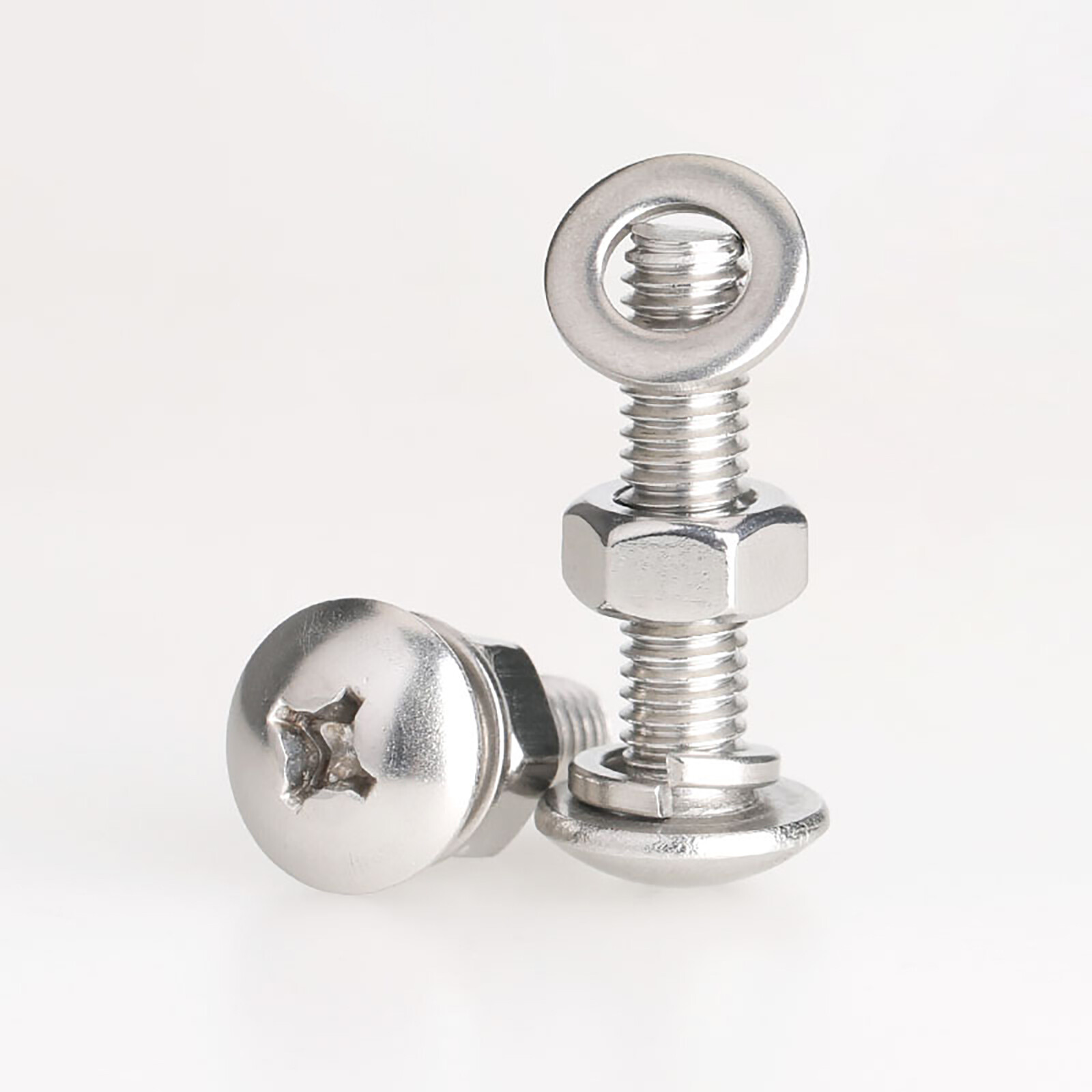 M2 M3 M4 M5 A2 Edelstahl Flachrund-schrauibe Flach mit Unterlegscheibe ...