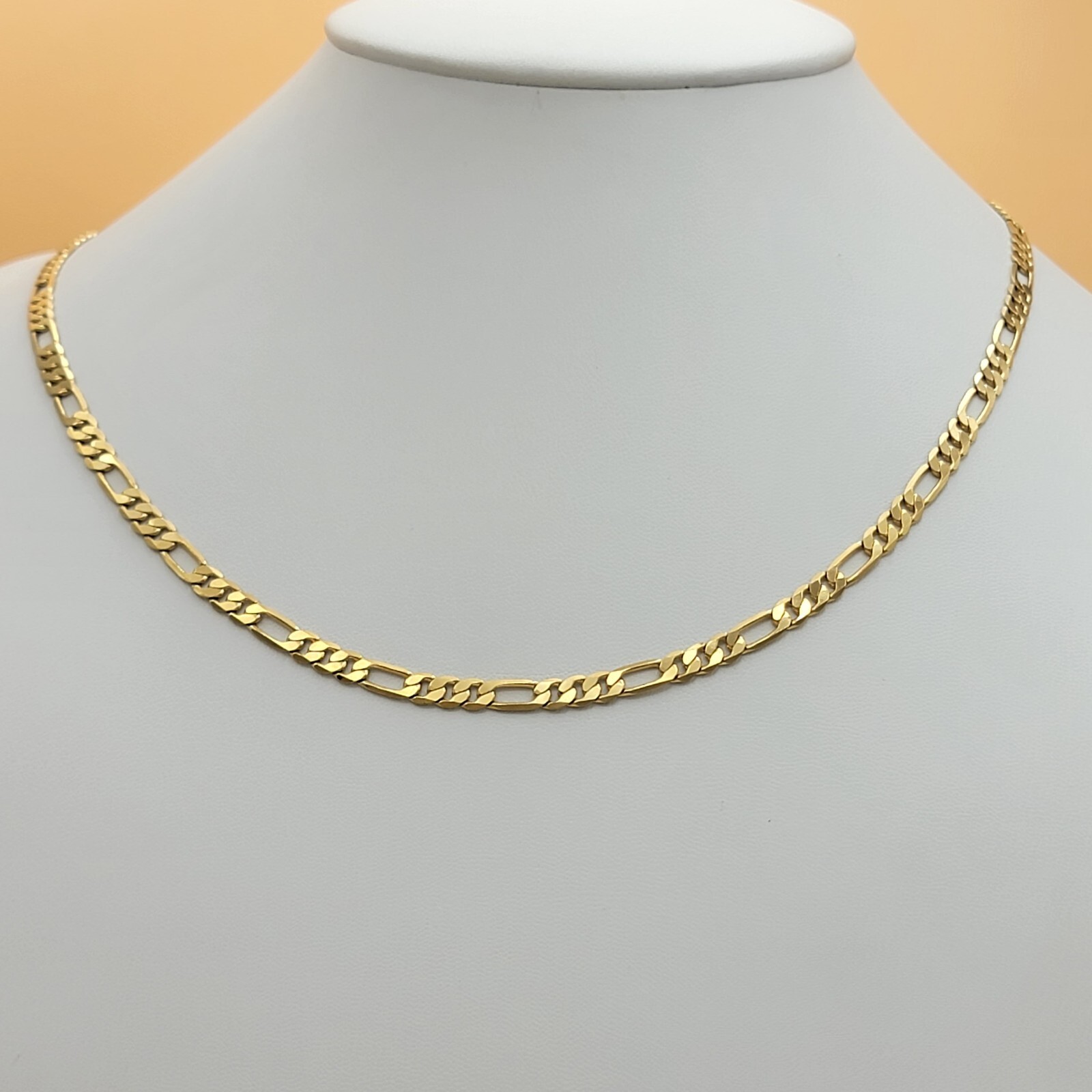 Jewelry Lot - 3 pieces. 24K Gold Plated Figaro Chain 5mm width ...