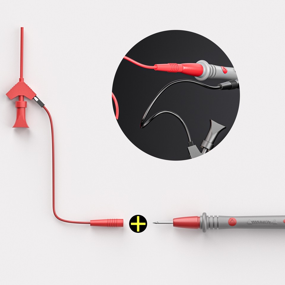 Silicone Multimeter Test Leads Kit 33PCS with Replaceable Wire Piercing ...