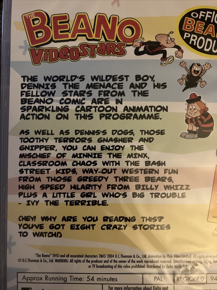 NEW & SEALED - The Beano Videostars DVD (2004) cert U - Region 0 ...