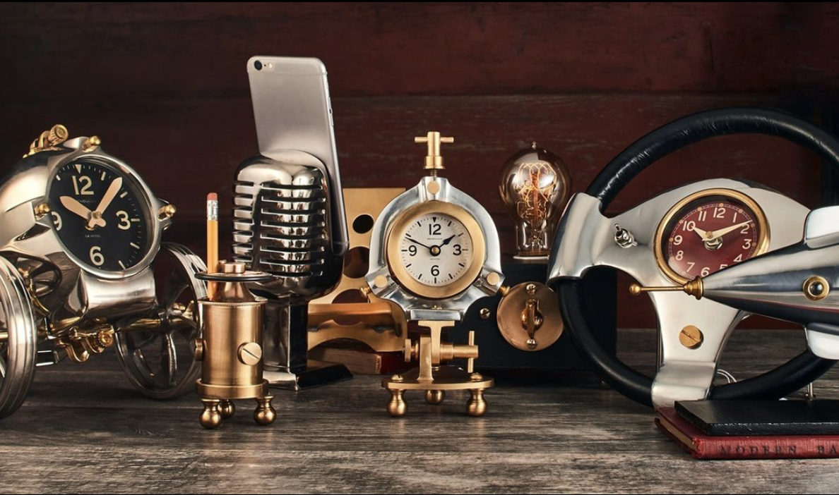 Pendulux ELECTRO LAMP DOUBLE Accent Table InDuStriAL STEAMPUNK Retro ...