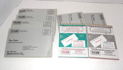 Vtg Yellow Freight System Trucking Note Pad & Calendar Lot 1984/1985 ...