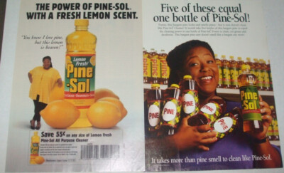 Pine-Sol ADs Lady Diane Amos original TWO magazine pages PHOTO ...
