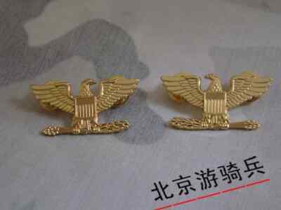 1 Pair WW2 US Army Colonel Eagle War Bird Device Pin Badge Insignia ...
