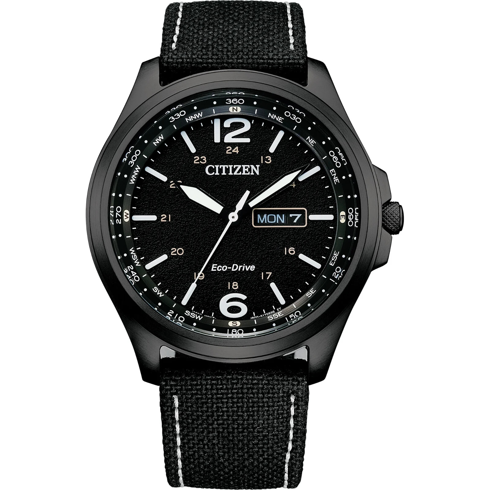 Citizen Eco-Drive Men's Calendar Compass Dial Black Sport Watch 44MM ...