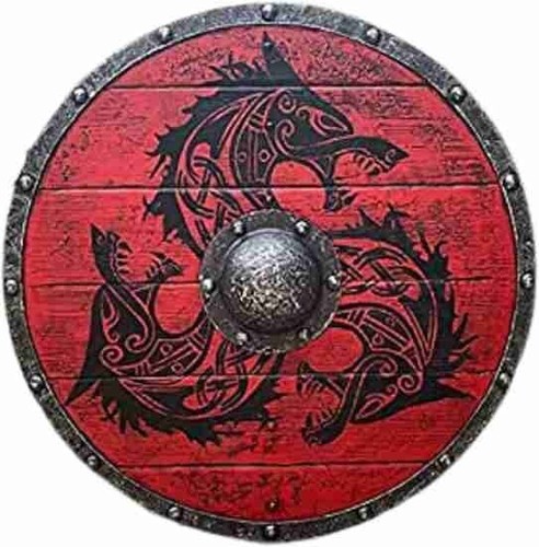 Handmade Natural Wood & Iron Shield –Battle Play, Halloween Warrior ...