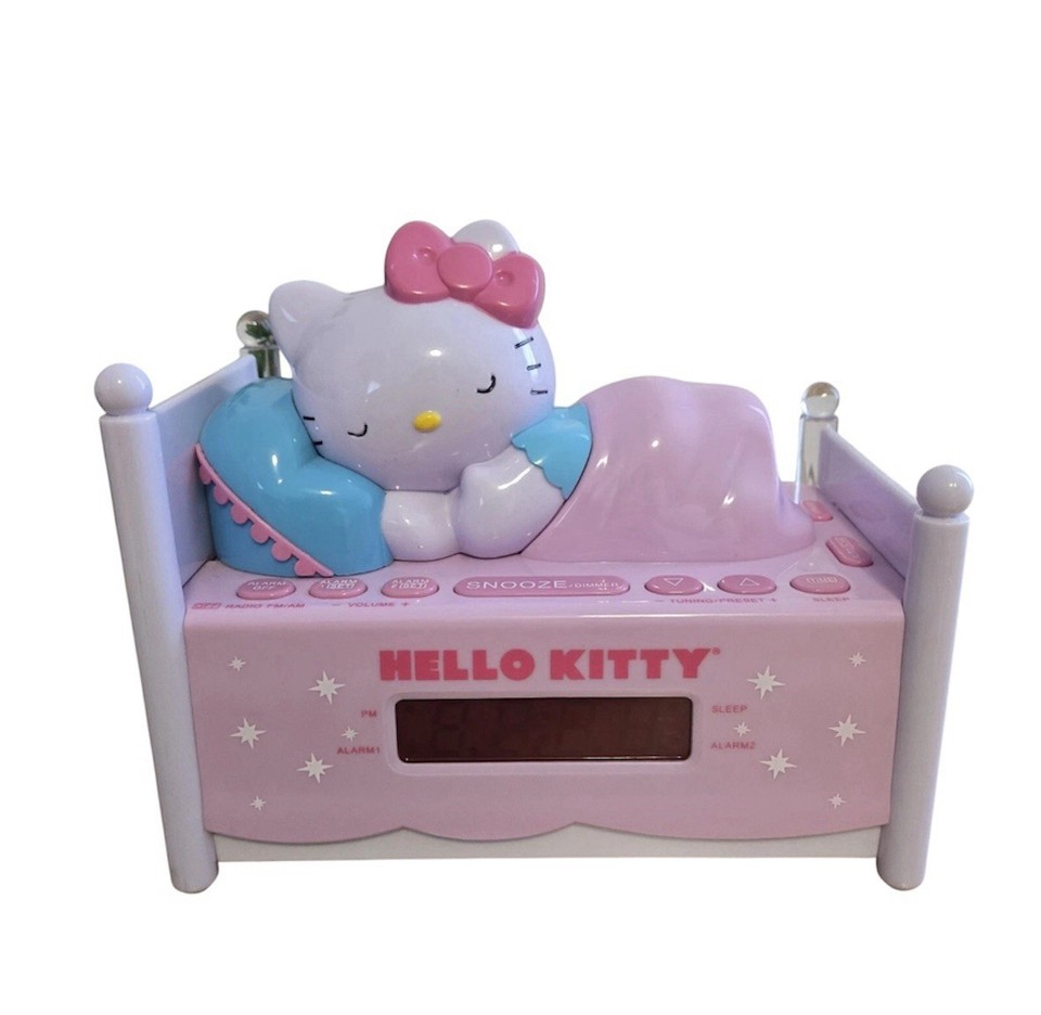 Sanrio Sleeping Hello Kitty In Bed Digital Radio Alarm Clock Night ...
