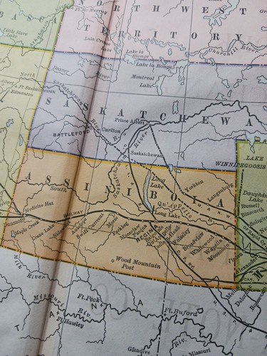 1897 Train Route Map Western Canada Assiniboia ☆ all Railroad Lines ...