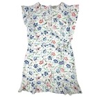 Loft Outlet Floral Flutter Sleeve Wrap Dress White Blue Red Size 16 ...