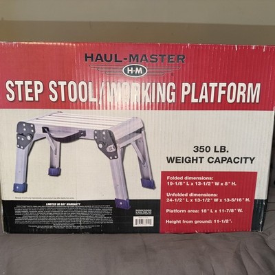 Aluminum Step Stool, 18 Inches Sturdy Working Platform, 350 lb. Weight ...