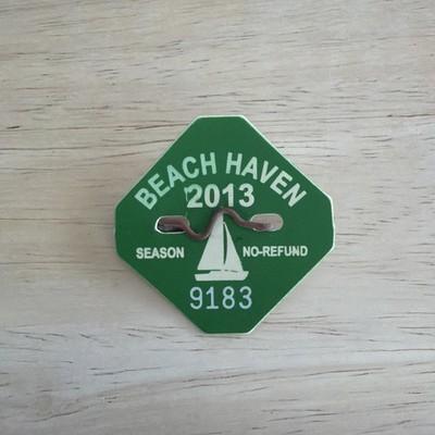 2013 BEACH HAVEN~NEW JERSEY-SEASONAL BEACH BADGE/TAG Long Beach Island ...