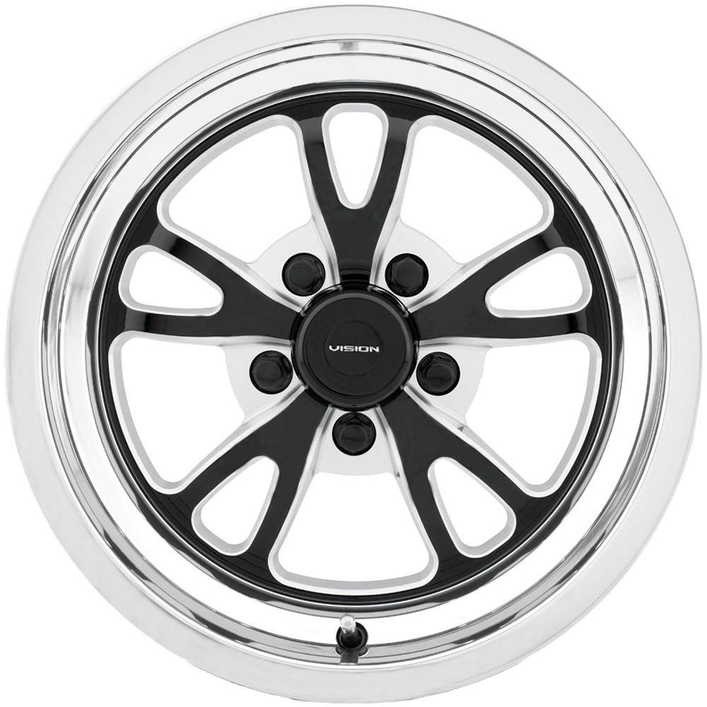 (Qty 4) Vision 149 Patriot 15x8 5x4.75" +27mm Black/Milled/Polished ...