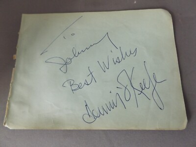 6" x 5" HAND SIGNED AUTOGRAPH BOOK PAGE - DENNIS O'KEEFE - AMERICAN ...
