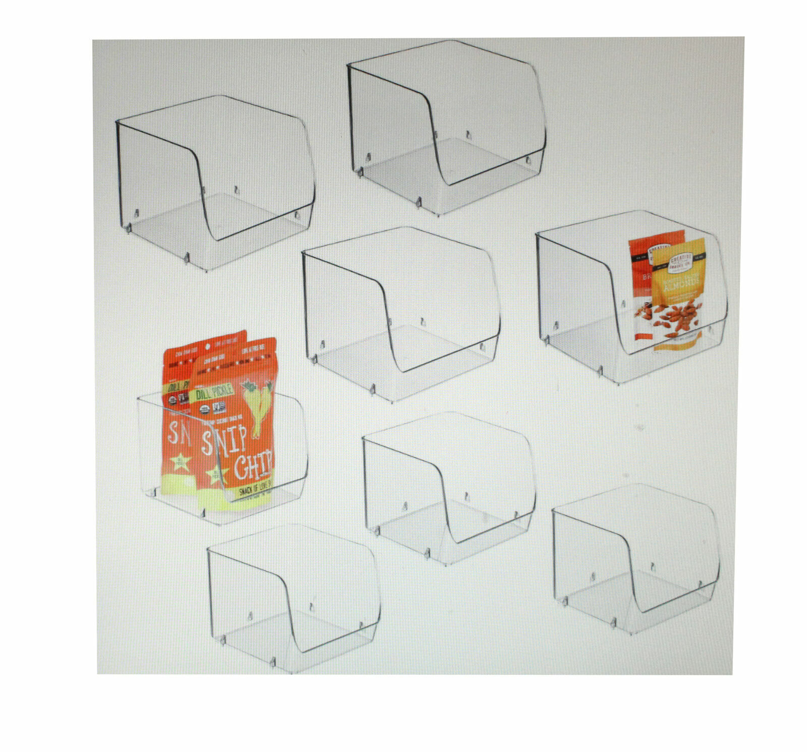 iDesign Open Front Bins Clear 8 Piece Set | eBay