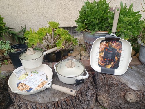 MasterClass Premium Cookware 6 piece Set skillets Casseroles specked ...