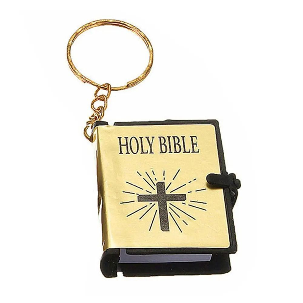 Schoolbag Pendant Mini Holy Bible Keychain Bag Accessories Cross ...