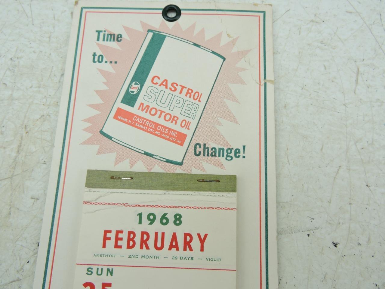 1968 Vintage Castrol Motor Oil Calendar Triumph Norton BSA Road Race ...