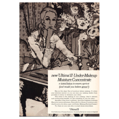 1968 Revlon Ultima II: Under Makeup Moisture Concentrate Vintage Print ...