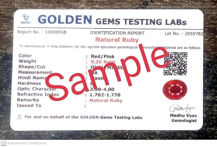 16.25 Ratti Ruby Pendant/Locket (Maanik/Manikya Lab Certified Stone ...