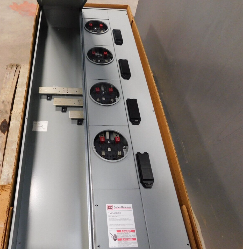 Eaton 4-Gang Meter Pack Combo 600A/200 Amp 1Ph Ring Type Socket ...