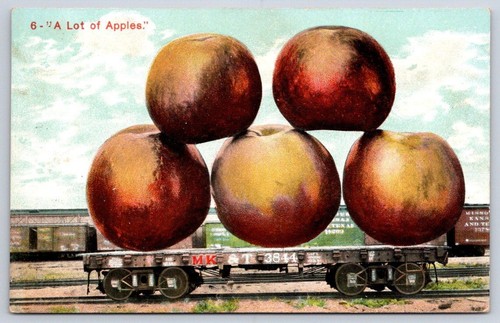 Vintage Giant Apples on Train Car Missouri Kansas Texas 1909 | eBay