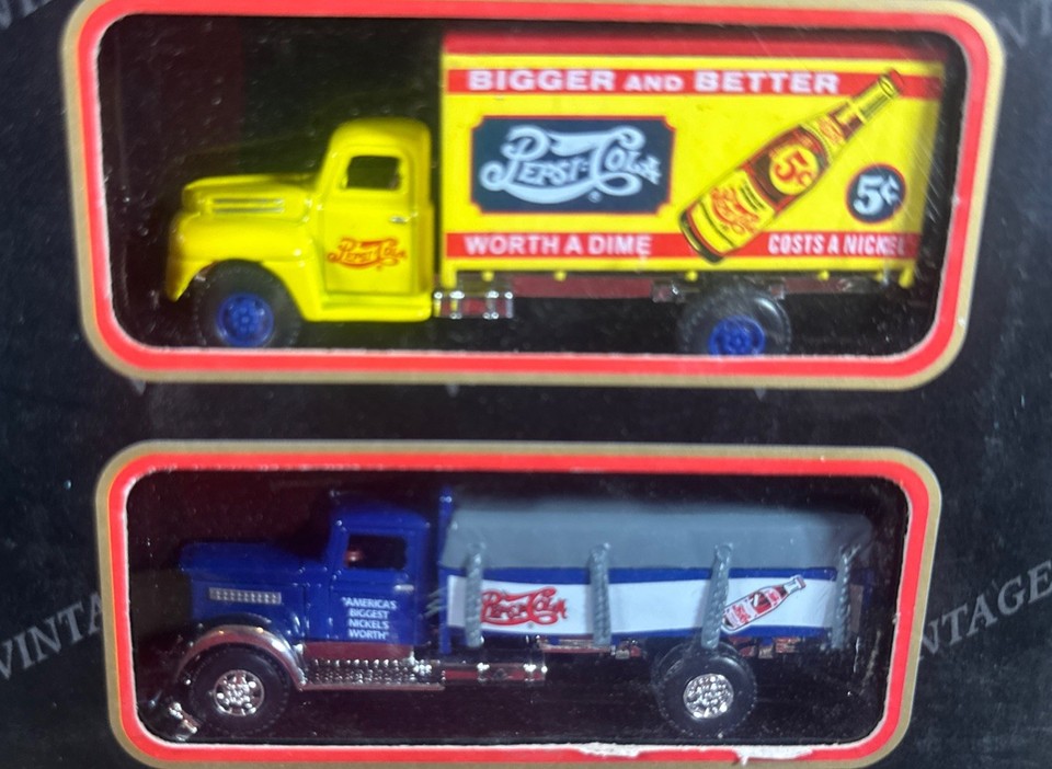 Pepsi Cola Toy Trucks Die Cast Metal Set Of 3 Trucks 1/87 Scale. HO ...