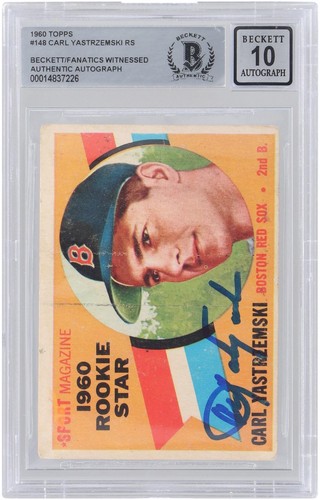 Carl Yastrzemski Red Sox Signed 1960 Topps #148 Beckett 10 Rookie Card ...