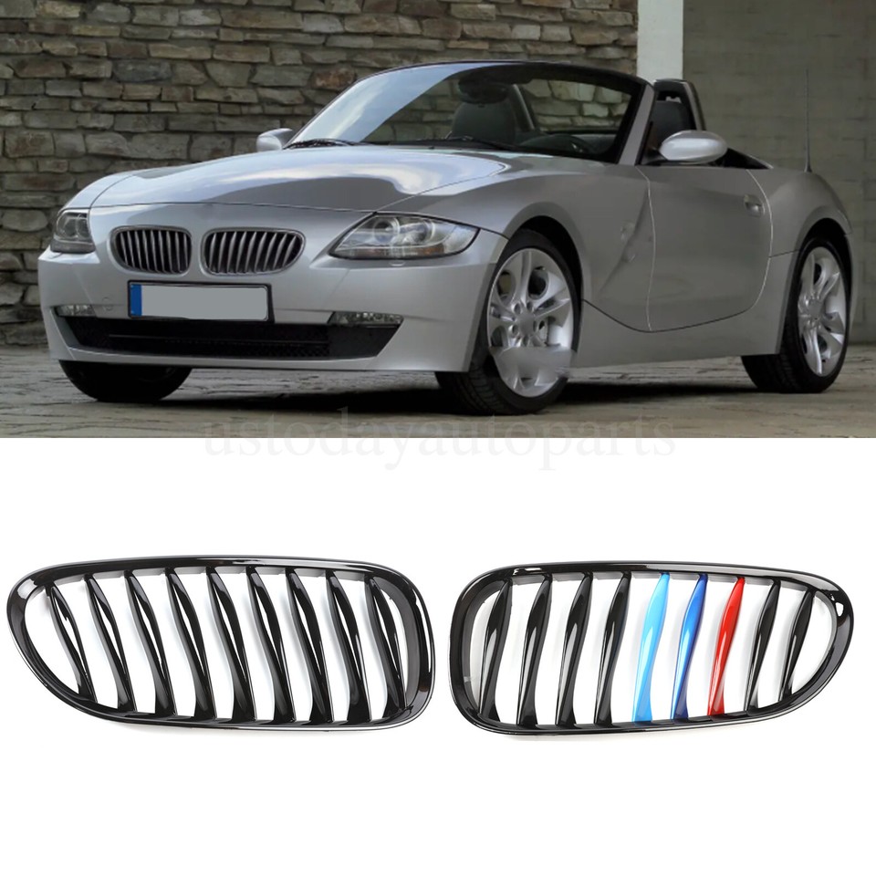 For BMW Z4 E85 E86 03-08 M-Color ＆ Gloss Black Front Kidney Grille ...