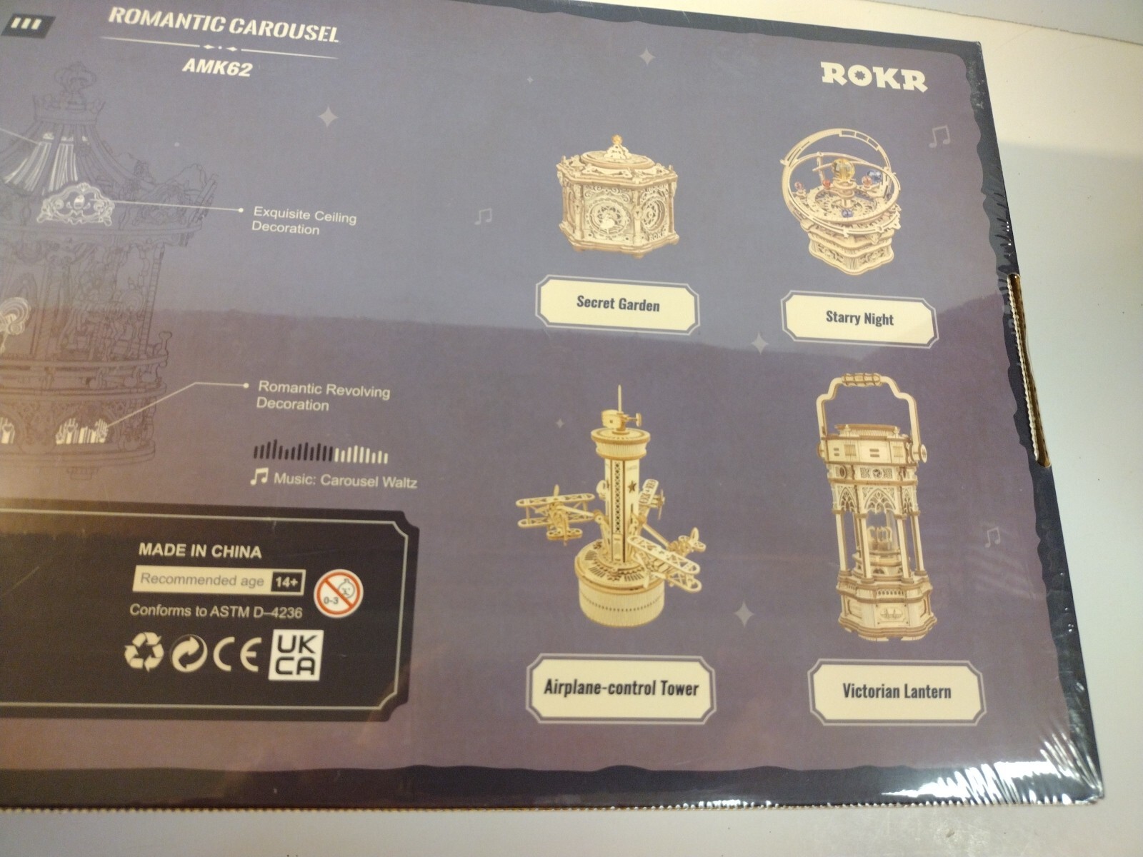 ROKR Romantic Carousel 3D Wooden Puzzles DIY Music Box Model Kits Adult ...