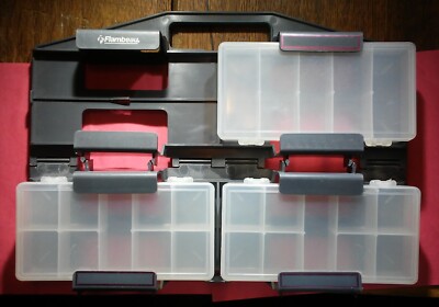 Flambeau Folding Organizer Boxes with Handle 14" x 12" open | eBay