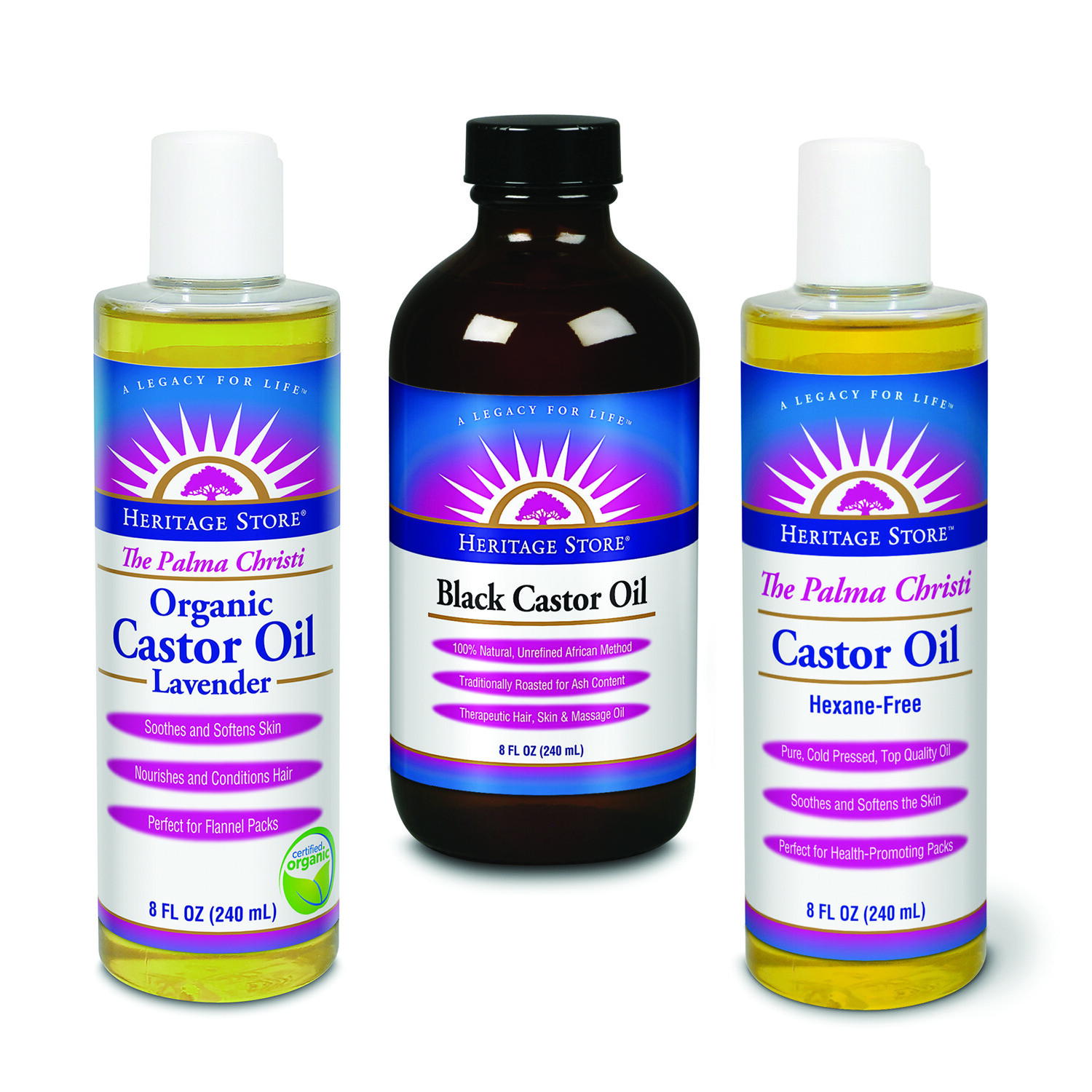 Heritage Store Castor Oil 725 mg | Healthy Intestinal Balance | 60 Caps ...