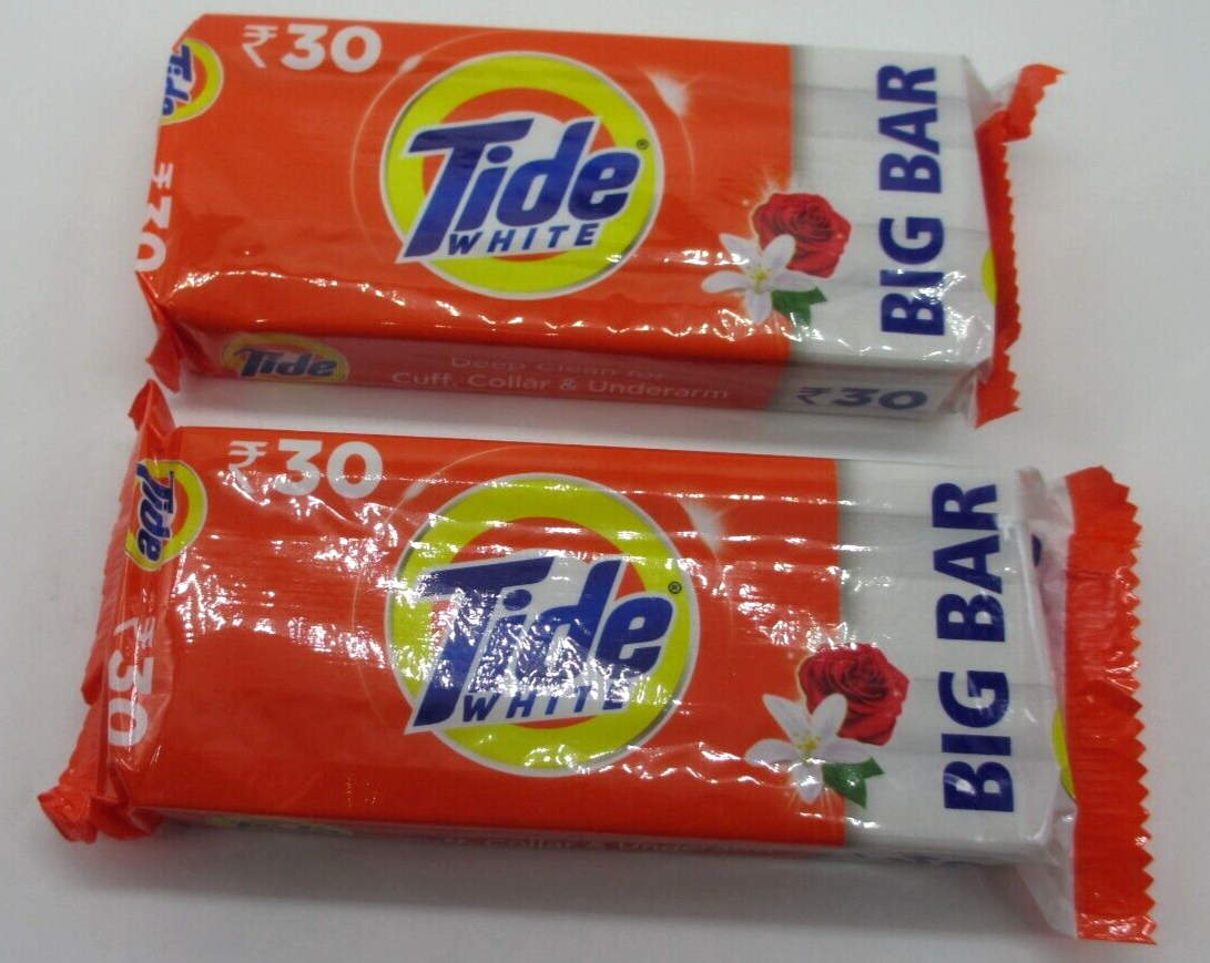TIDE WHITE Laundry Big Bar Soap Rose Jasmine Full Deep Clean 250 g - 2 ...