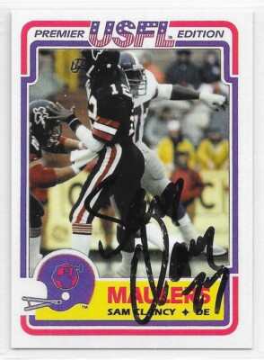 Sam Clancy Signed USFL Custom Card Pittsburgh Maulers Showboats Browns ...