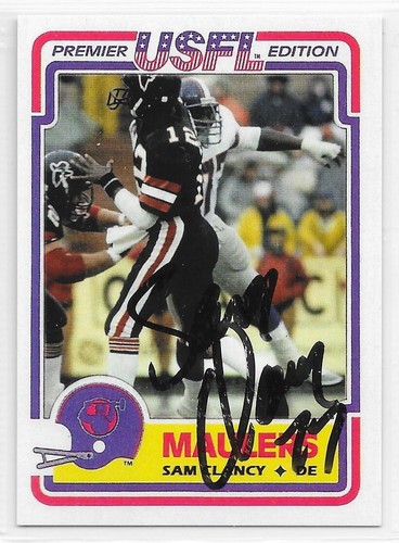 Sam Clancy Signed USFL Custom Card Pittsburgh Maulers Showboats Browns ...