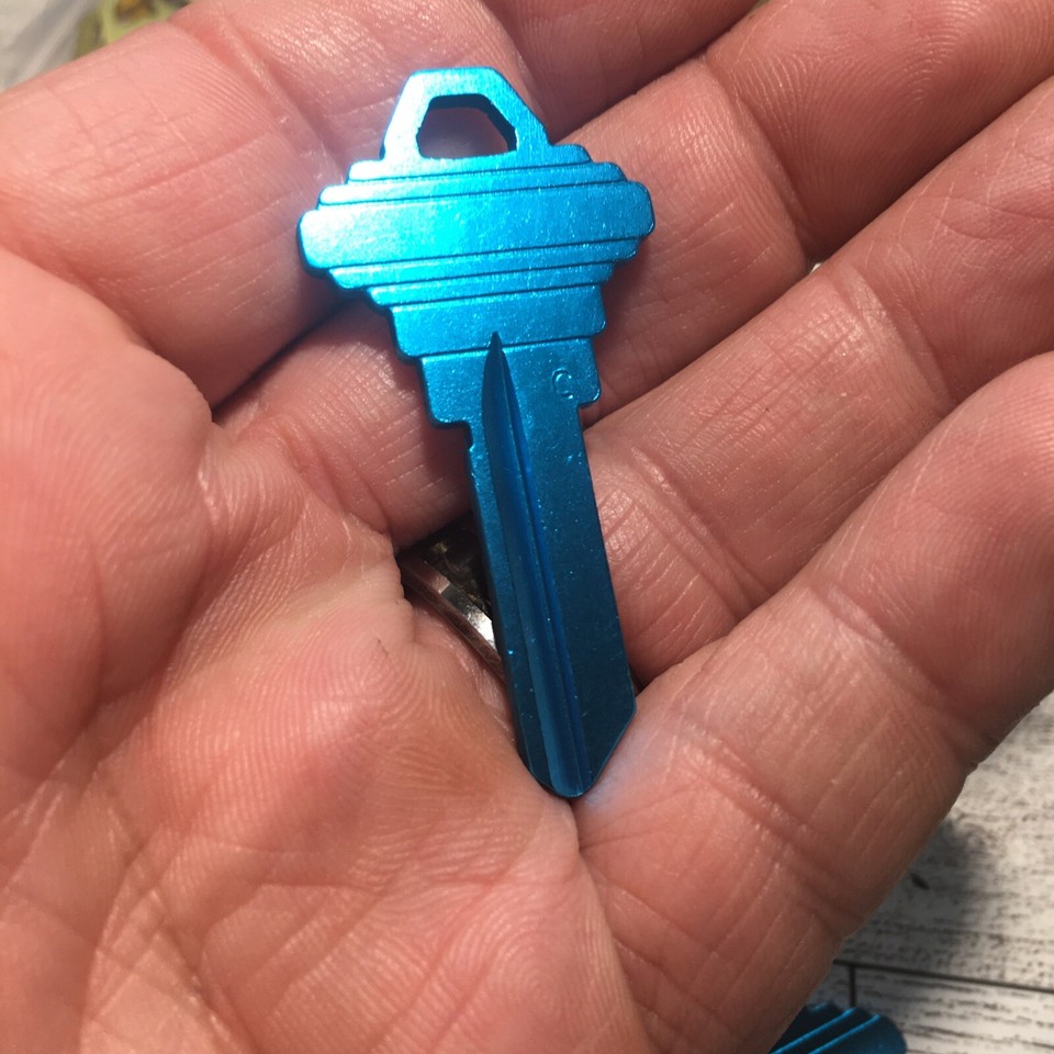 5 PACK Schlage SC-1 Blue Turquoise Lightweight Aluminum Titanium Key ...