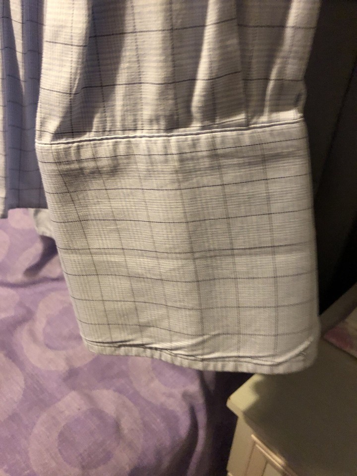 Charles Tyrwhitt Shirt 16.5 Light Blue with Black Check Long Sleeve ...