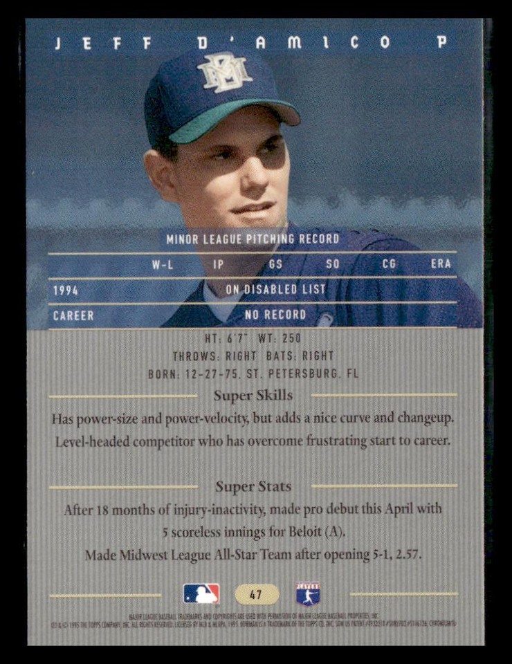 1995 Bowman's Best #47 Jeff D'Amico Milwaukee Brewers | eBay