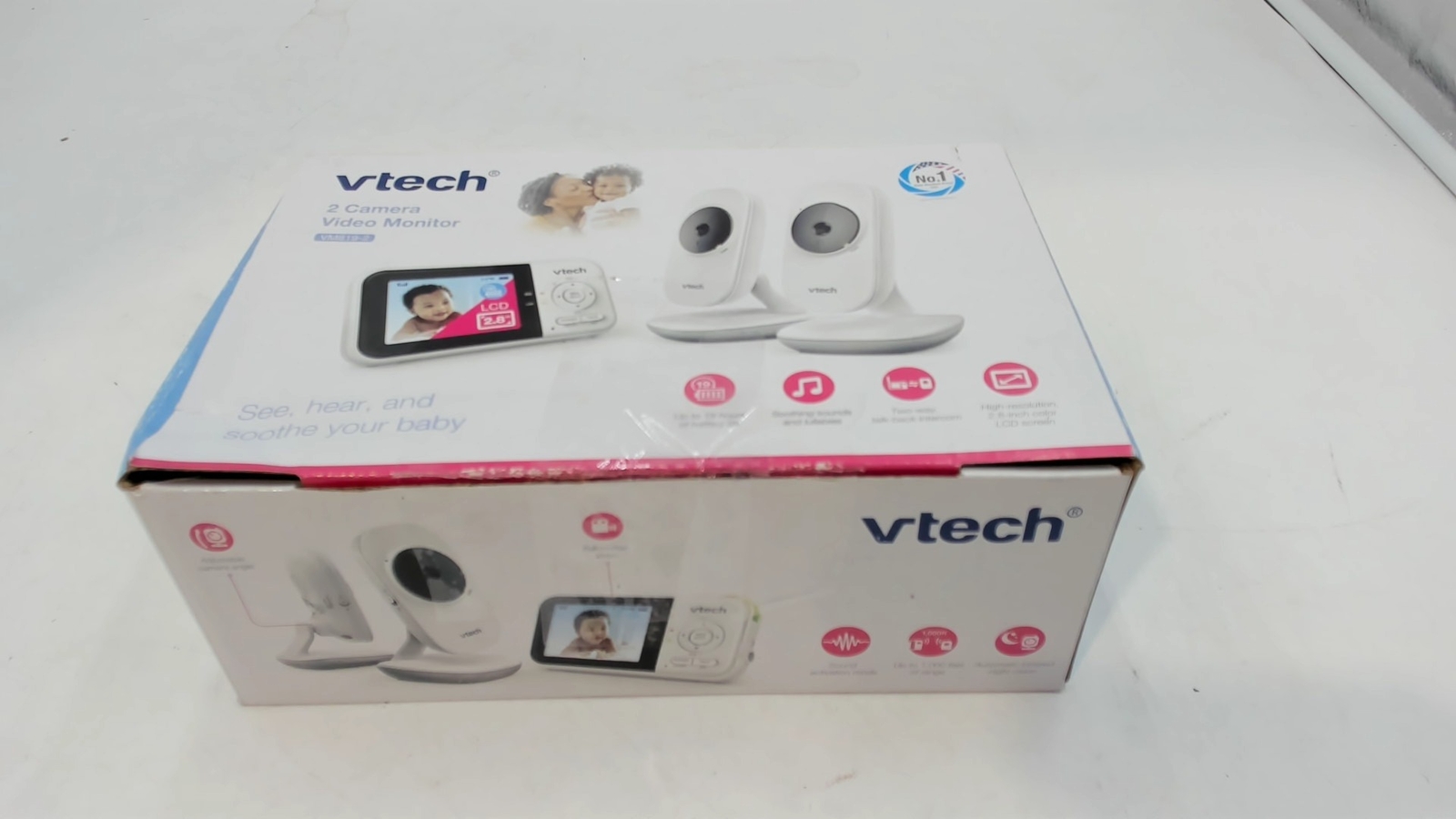 VTech - VM819-2 Baby Monitor, 2 Cameras, 3 Piece Set, White | eBay