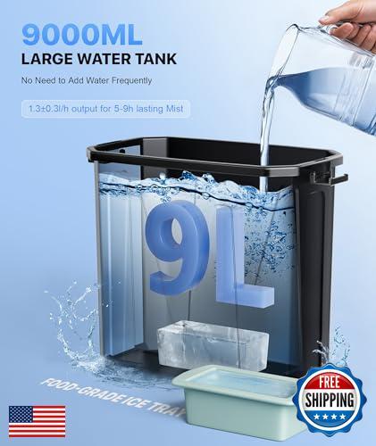 Portable Misting Fan with Ice Cube Tray-20000mAh Rechargeable Battery ...