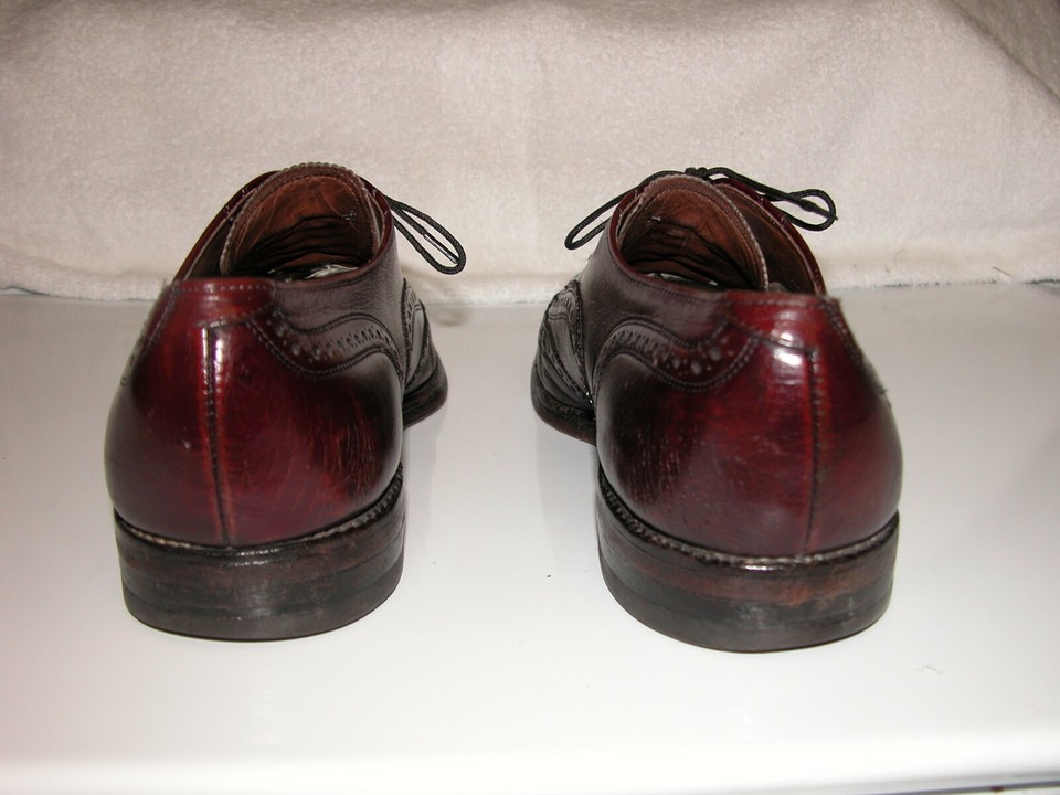 Allen Edmonds Mens Vintage Boulevard Burnished Merlot Wingtip Shoe Size ...