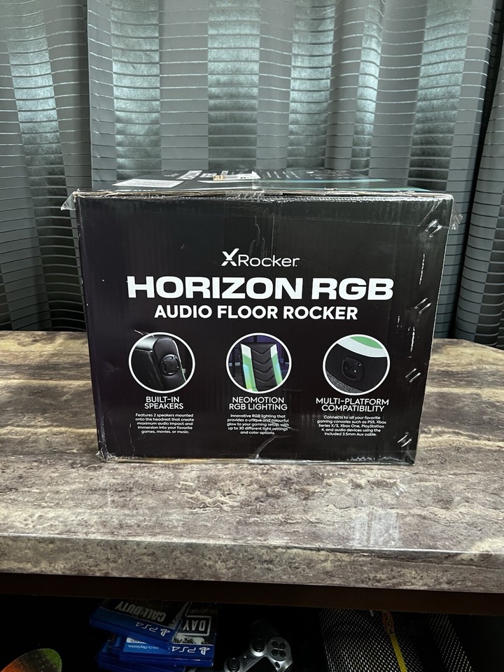 X Rocker Horizon RGB Lighting 2.0 Wired Floor Rocker Gaming Chair, BNWT ...