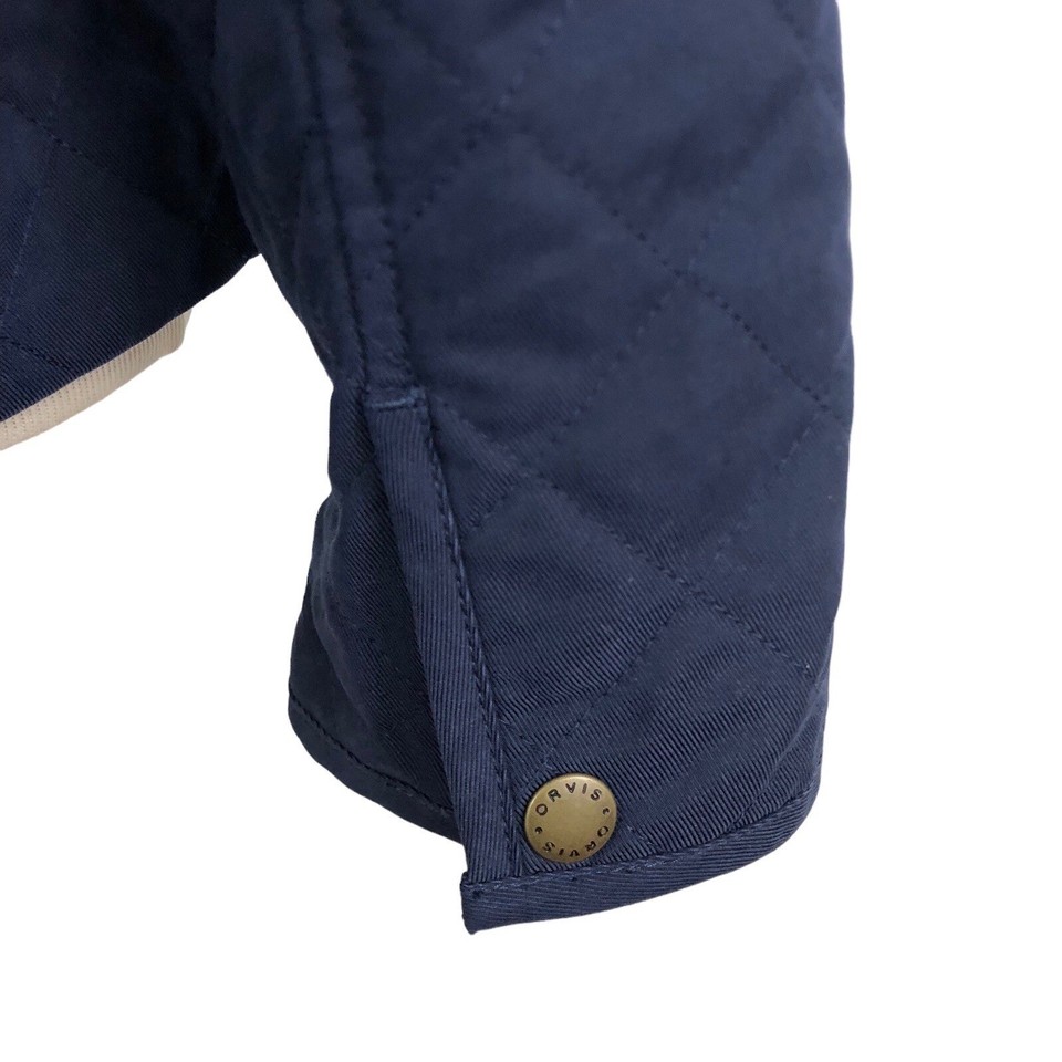 ORVIS Womens JACKET MP Petite Navy Blue Quilted Snaps Fall Insulated ...