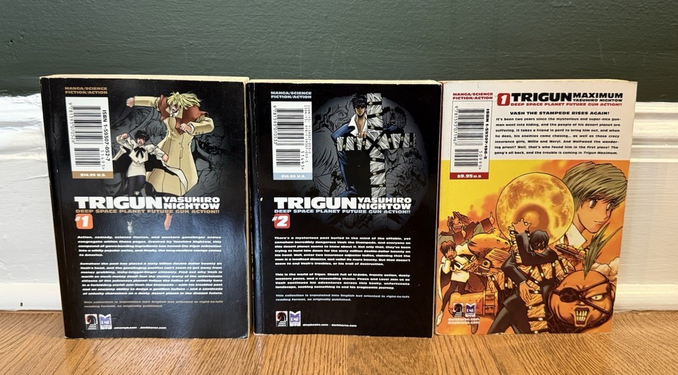 Trigun Vol 1 & 2 + Trigun Maximum Vol 1, English Manga, 2003 2004 Good Condition | eBay