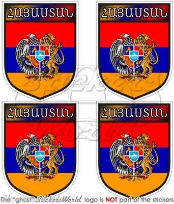ARMENIA Armenian Shield Hayastan 50mm Vinyl Bumper-Helmet Stickers ...