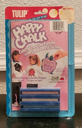 HAPPY CHALK by TULIP IRON ON SHIRT TRANSFER CHALKBOARD VTG 1991 | eBay
