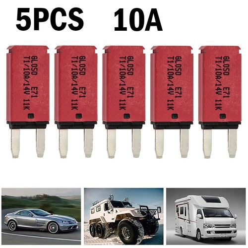 5Pcs 10A Mini ATM Manual Reset Circuit Breaker Blade Fuse car Boat ...