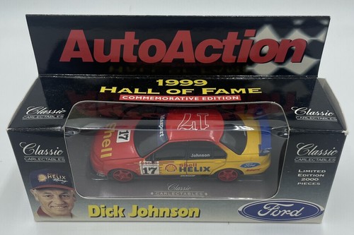 1:43 SIGNED DICK JOHNSON #17 DJR SHELL HELIX FORD FALCON 1999 HALL OF ...