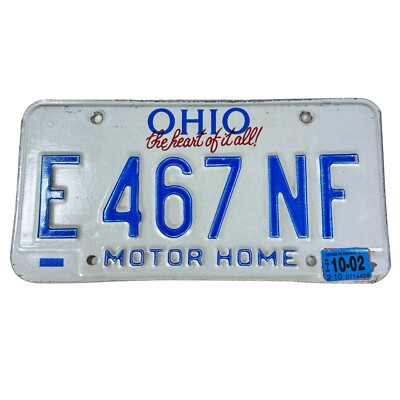 Vintage Ohio 1990s Heart Of It All Motor Home License Plate Portage ...