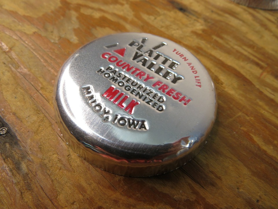 Lot of 20 Vintage Tin Foil Milk Bottle Lids Caps, Platte Valley Maloy ...